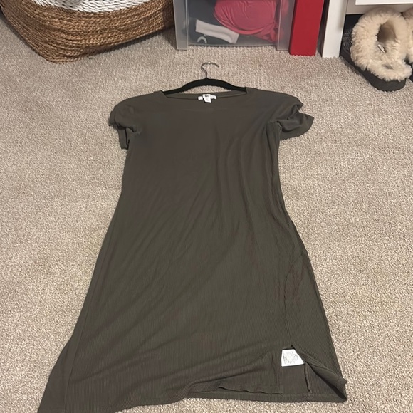 bp | Dresses | Bp Green Sheath Dress With Puff Cap Sleeves | Poshmark